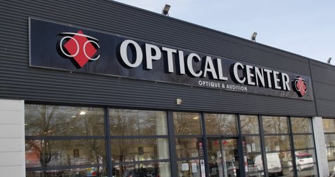 French Facade Logo Optical Center Brand Stock Footage Video (100% ...