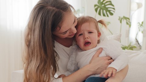 Young Caucasian Mother Crying Child Sad Stock Footage Video (100% ...
