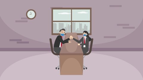 Animated Cartoon Design Two Business People Stock Footage Video (100% ...