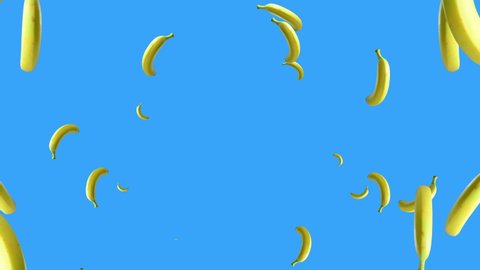 Moving Bananas Loop Spinning Motion Blue Stock Footage Video (100% ...