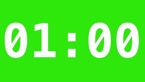 60 Seconds Countdown Timer On Green Stock Footage Video (100% Royalty ...