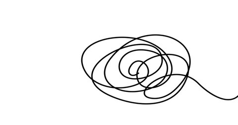 Animation Black Hand Drawn Tangle Scrawl Stock Footage Video (100% ...