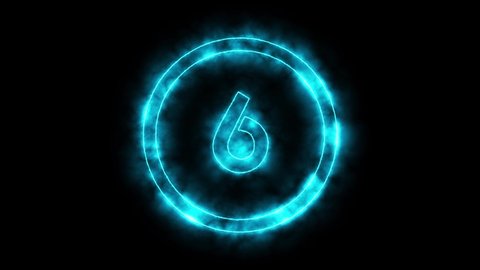 Linear Neon Animation Blue Number 6 Stock Footage Video (100% Royalty ...