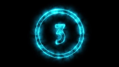 Linear Neon Animation Blue Number 3 Stock Footage Video (100% Royalty ...