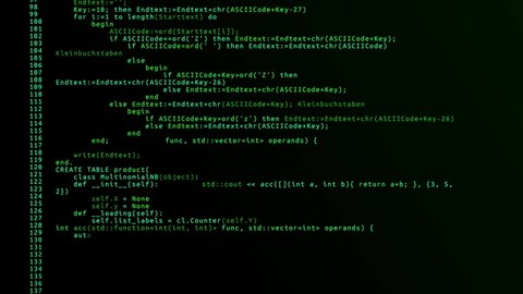 Programming Code On Black Screen Loop Stock Footage Video (100% Royalty ...