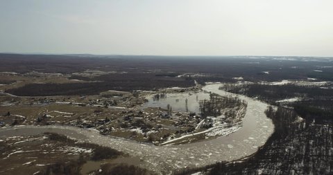 Flooded Areas Ice Destruction Ice Drift Stock Footage Video (100% ...