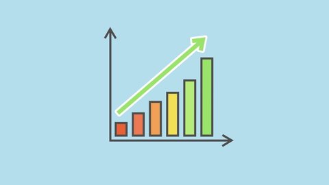 Animation Graph Icon Going Arrow Changes Stock Footage Video (100% ...