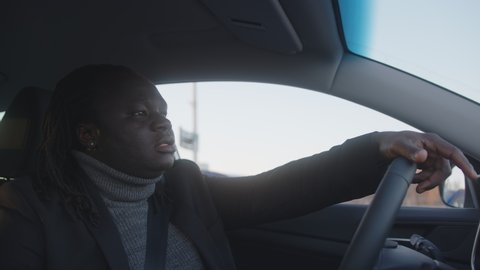 Portrait African American Black Man Driver Stock Footage Video (100% ...