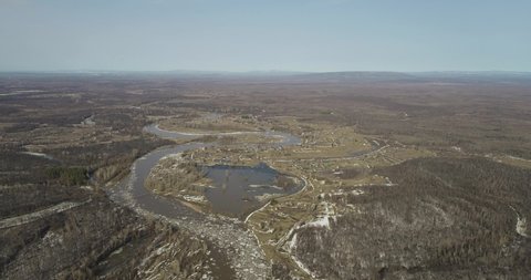 Flooded Areas Ice Destruction Ice Drift Stock Footage Video (100% ...