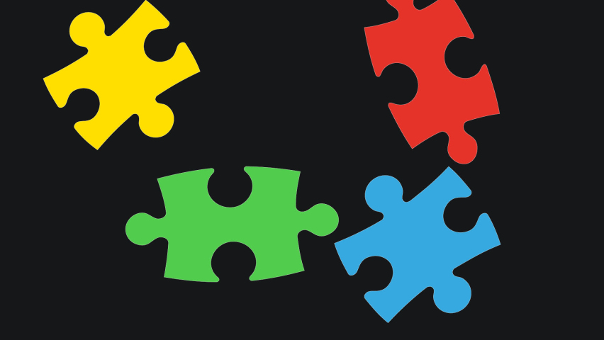 colored jigsaw puzzle pieces animation Stock Footage Video (100% ...