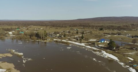 Flooded Areas Ice Destruction Ice Drift Stock Footage Video (100% ...