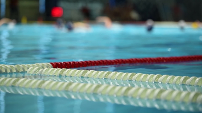 swimming pool lanes lane divider marker Stock Footage Video (100% ...