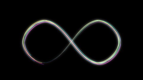 Glowing Multicolour Infinity Symbol Animation On Stock Footage Video ...