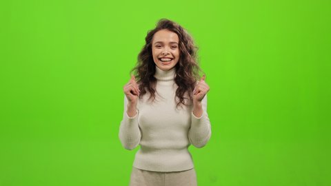 Woman Standing Looking Camera She Happy Stock Footage Video (100% ...