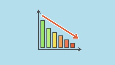 Animation Graph Icon Going Down Arrow Stock Footage Video (100% Royalty ...