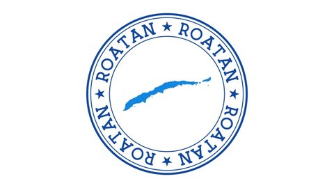 Roatan Intro Badge Circular Name Map Stock Footage Video (100% Royalty ...
