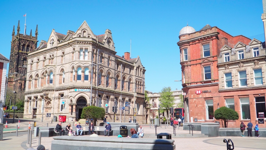 Queen Square in Wolverhampton. People Stock Footage Video (100% Royalty ...