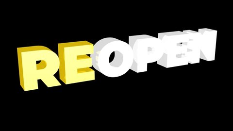 Reopen 3d Text Looped Animation Opening Stock Footage Video (100% ...