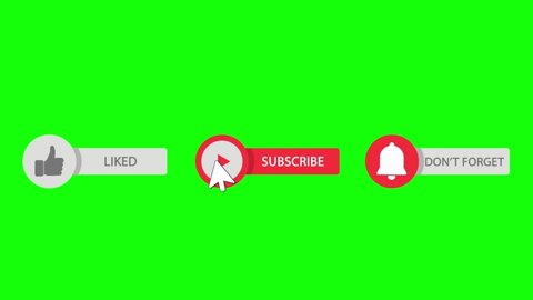 Subscribe Like Notification Bell Button Animation Stock Footage Video ...