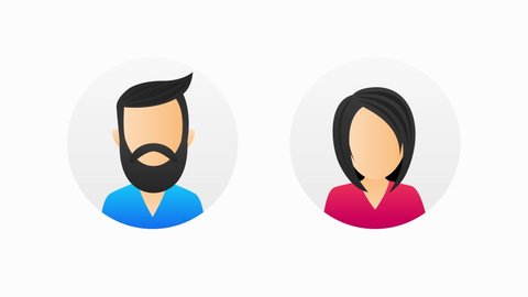 Gender Icons Man Woman User Profile Stock Footage Video (100% Royalty ...