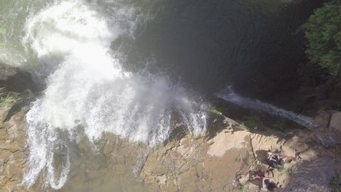 Aerial Footage Minissy Waterfall During Late Stock Footage Video (100% ...