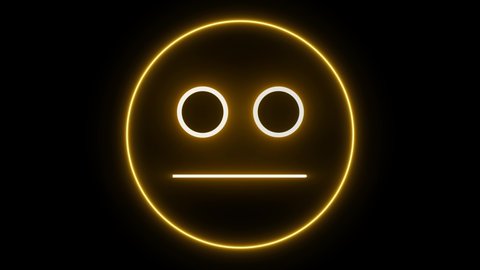 Angry Face Emoji Neon Background Animation Stock Footage Video (100% ...