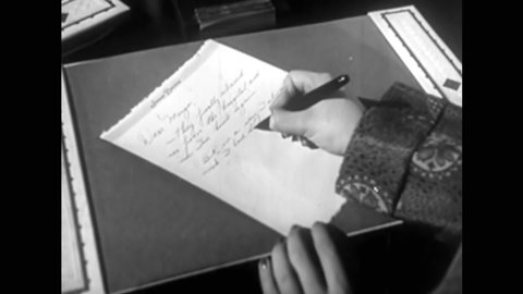 Circa 1950s Young Woman Writes Letter Stock Footage Video (100% Royalty ...