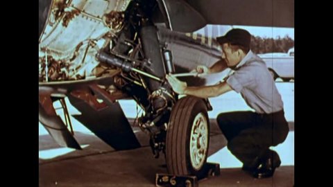 Circa 1960s Mechanics Maintenance Crews Work Stock Footage Video (100% ...