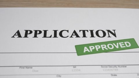 Application Form Approved Stamp Green Sign Stock Footage Video (100% ...