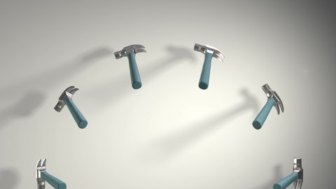 Tool Kit Includes Hammer Rotation Realistic Stock Footage Video (100% ...