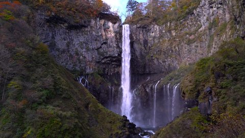 Beautiful Tall Waterfalls Shadows Sunlight Slowly Stock Footage Video ...