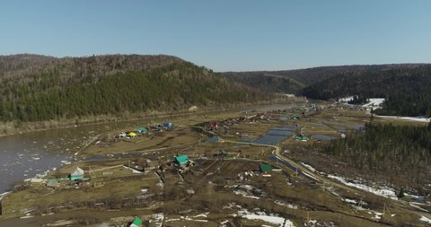 Flooded Areas Ice Destruction Ice Drift Stock Footage Video (100% ...
