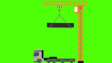 Container Truck Animation Loading Help Crane Stock Footage Video (100% ...