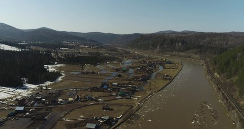 Flooded Areas Ice Destruction Ice Drift Stock Footage Video (100% ...