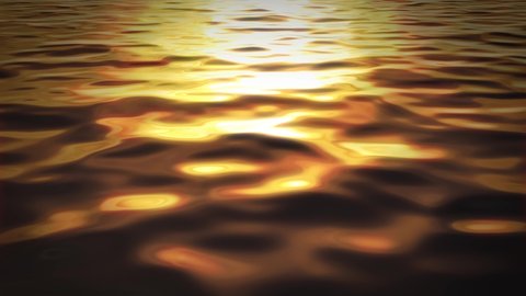 Abstract Ocean Water Animation Colorful Sunset Stock Footage Video (100 ...