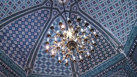 Blue Tiled Mosque Interior High Quality Stock Footage Video (100% ...