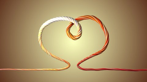 Thread Animation Braided Rope Creates Heart Stock Footage Video (100% ...