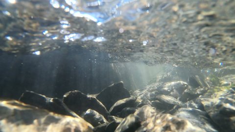 Flowing Water Skylight Sun Through Water Stock Footage Video (100% ...