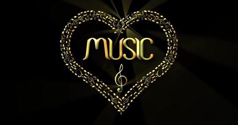 Animated Music Logo Heartshaped Frame Made Stock Footage Video (100% ...
