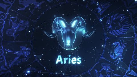 Aries Zodiac Horoscope Sign 3d Animation Stock Footage Video (100% ...
