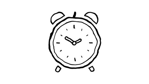 Clock Time Icon Hand Draw Style Stock Footage Video (100% Royalty-free ...
