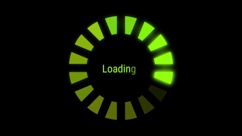 Animation Green Loading Circle On Black Stock Footage Video (100% ...