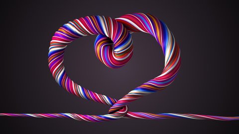 Thread Animation Braided Rope Creates Heart Stock Footage Video (100% ...