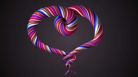 Thread Animation Braided Rope Creates Heart Stock Footage Video (100% ...