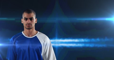 Animation Basketball Player Over Glowing Blue Stock Footage Video (100% ...
