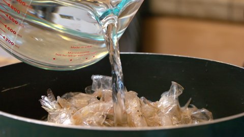 Pouring Water Over Shrimp Shells Render Stock Footage Video (100% ...