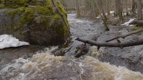 Big Rocks Trees Blocking River Nommeveski Stock Footage Video (100% ...