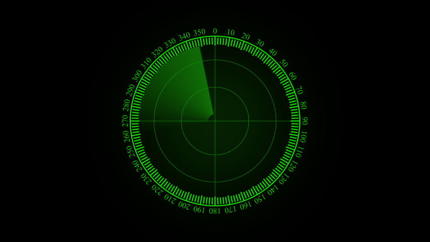 Green Radar Navigation Looking Objects Simple Stock Footage Video (100% ...
