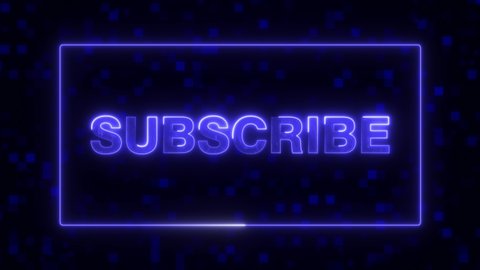 Blue Neon Subscribe Button Social Media Stock Footage Video (100% ...
