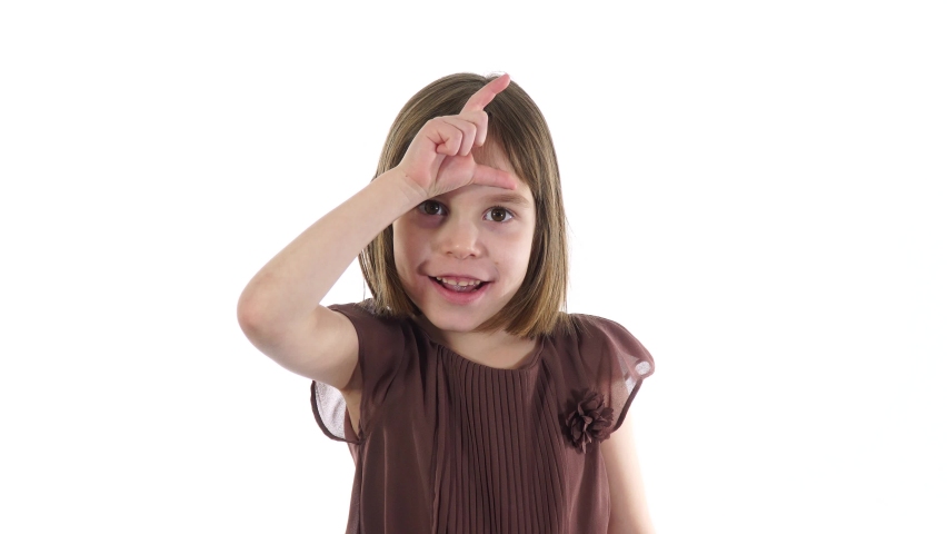 Little girl loser sign Stock Video Footage - 4K and HD Video Clips ...